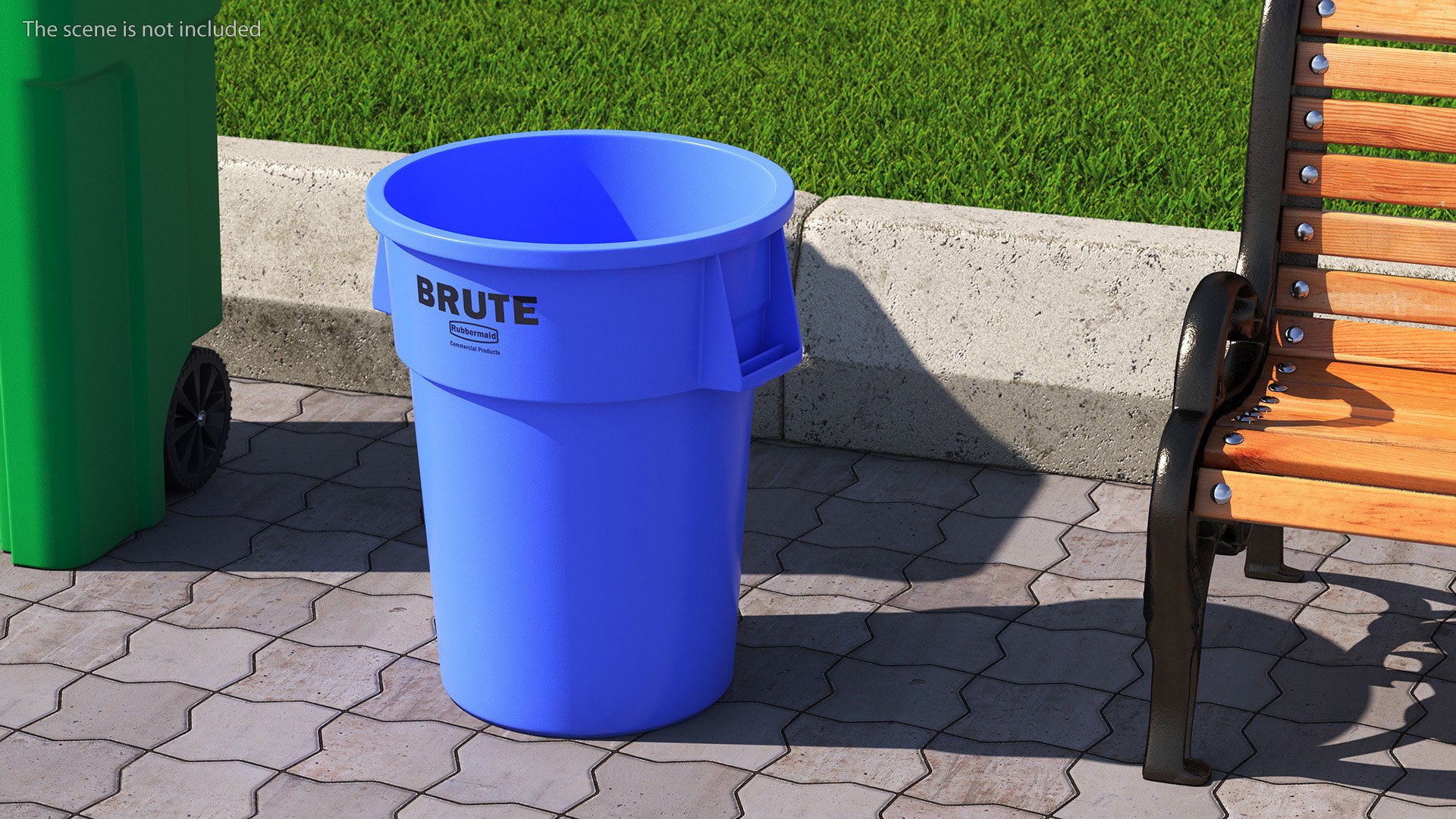 3D Rubbermaid Brute Blue Round Trash Can Model - TurboSquid 2148969
