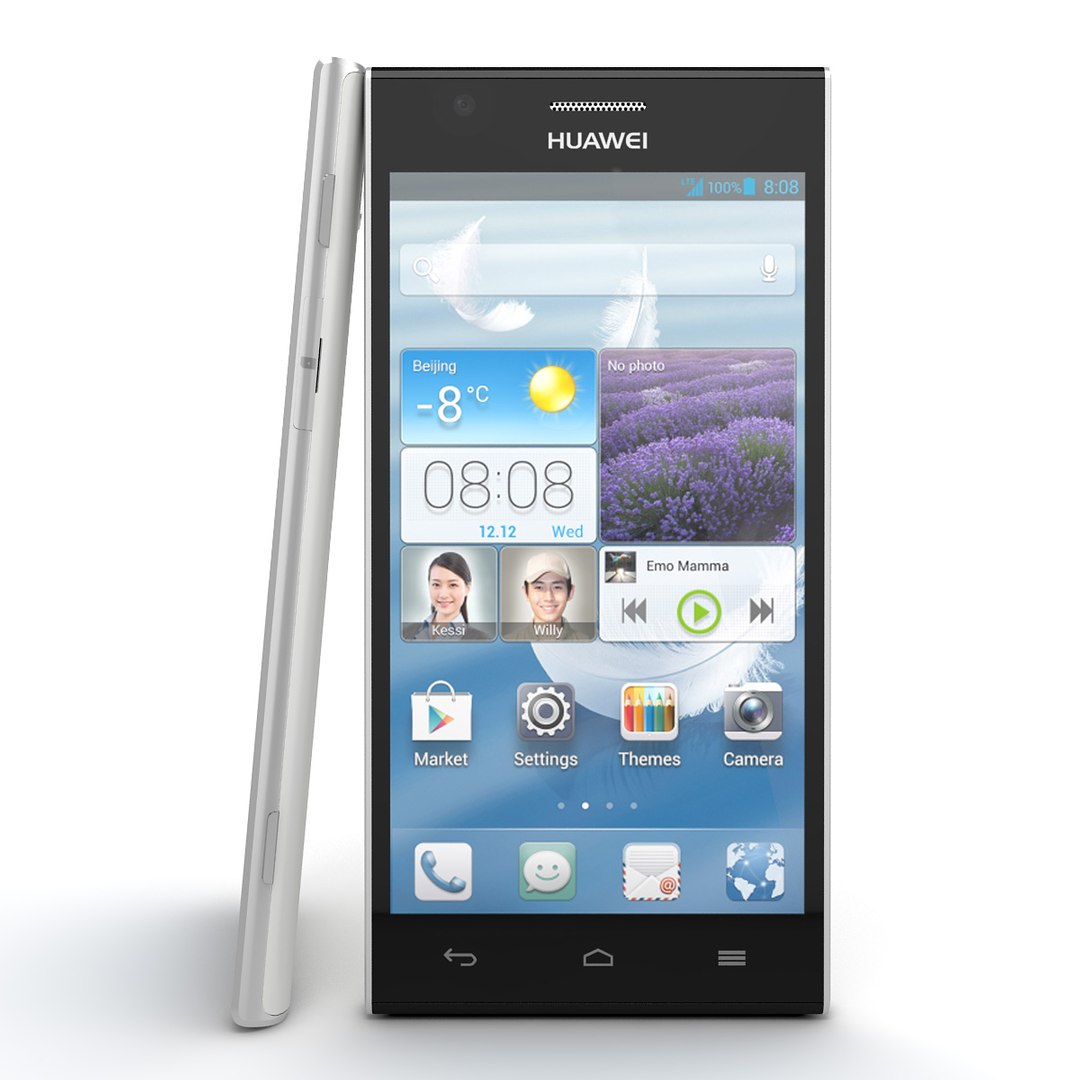 3d Huawei Ascend P2 Black Model