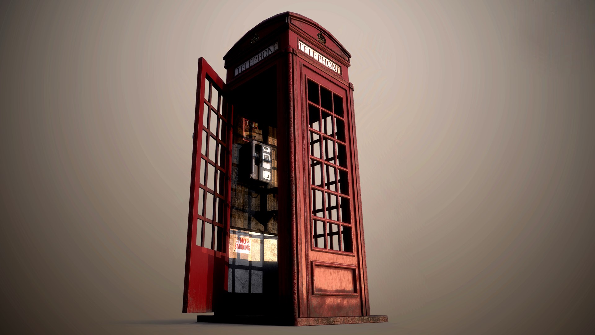 3D Red Telephone Box - TurboSquid 1872980