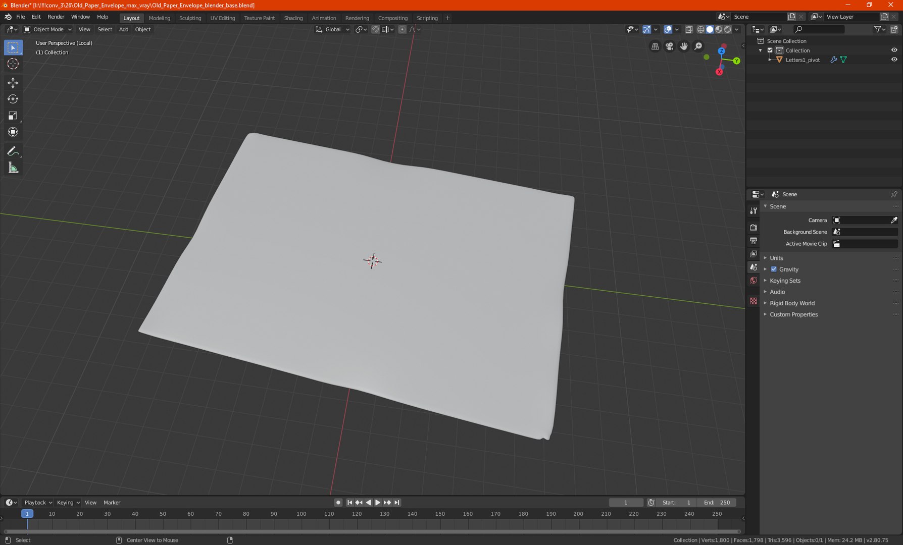 Old Paper Envelope 3D model - TurboSquid 1943750