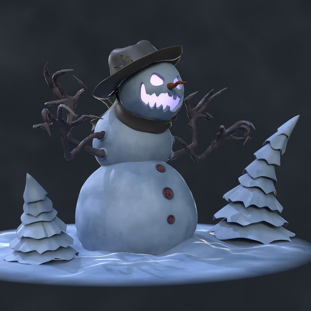 3D Angry Snowman - TurboSquid 2150289