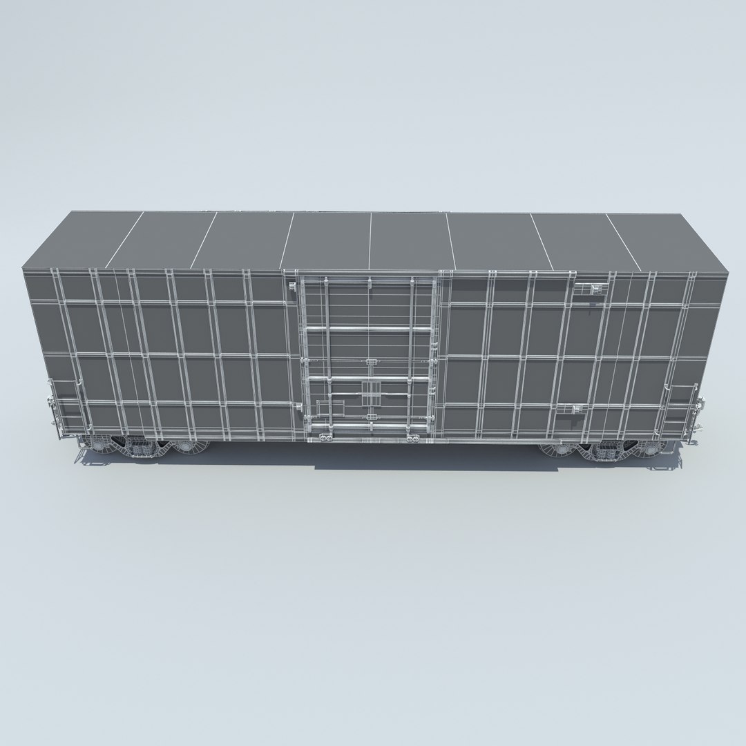 Railway Cargo Car Train 3d Model