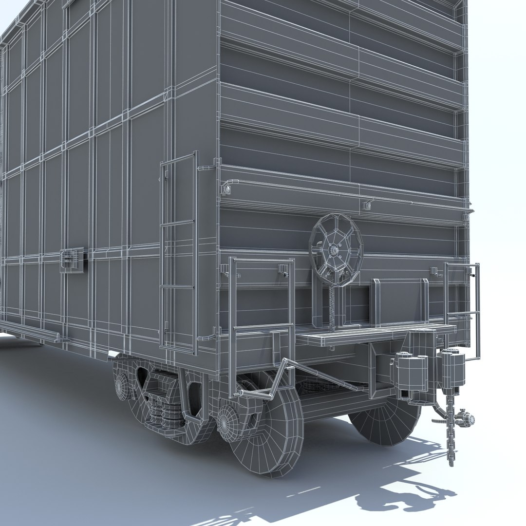 Railway Cargo Car Train 3d Model