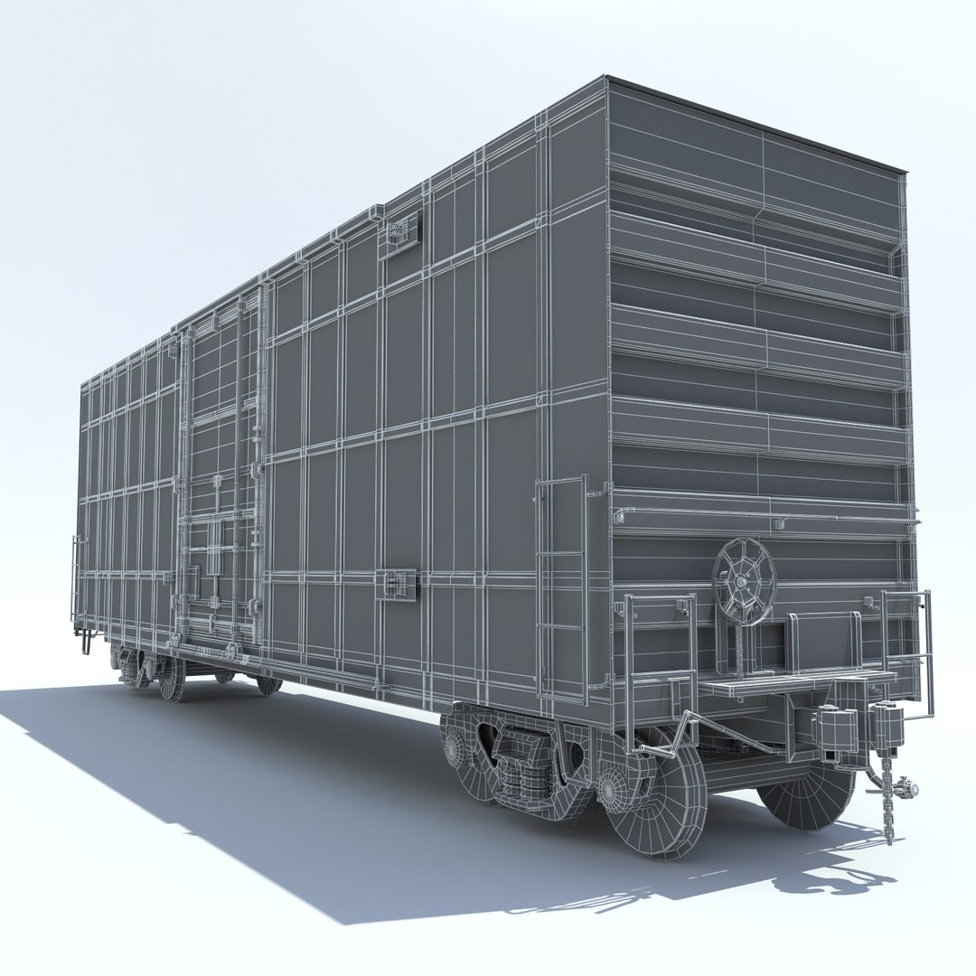 Railway Cargo Car Train 3d Model