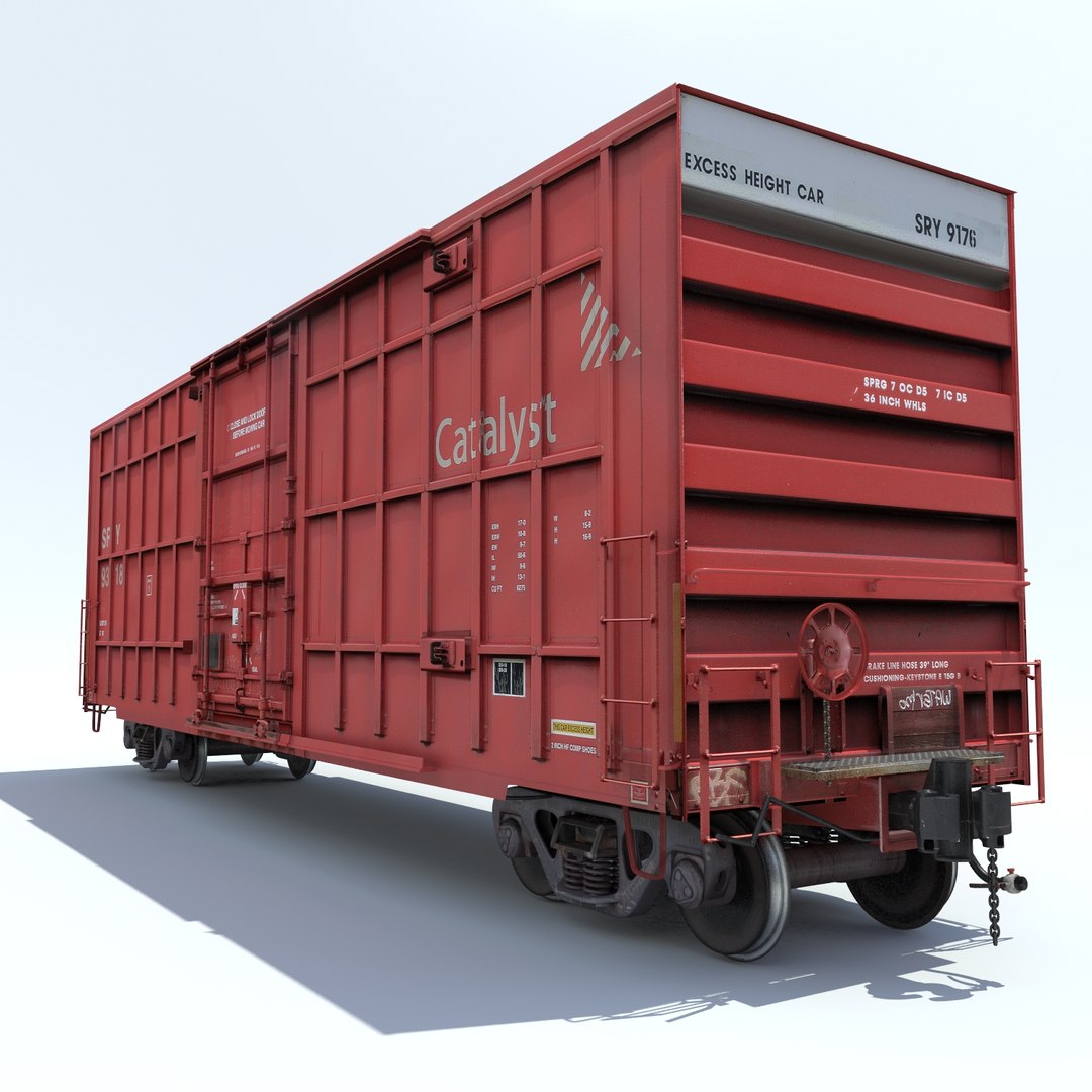 Railway Cargo Car Train 3d Model