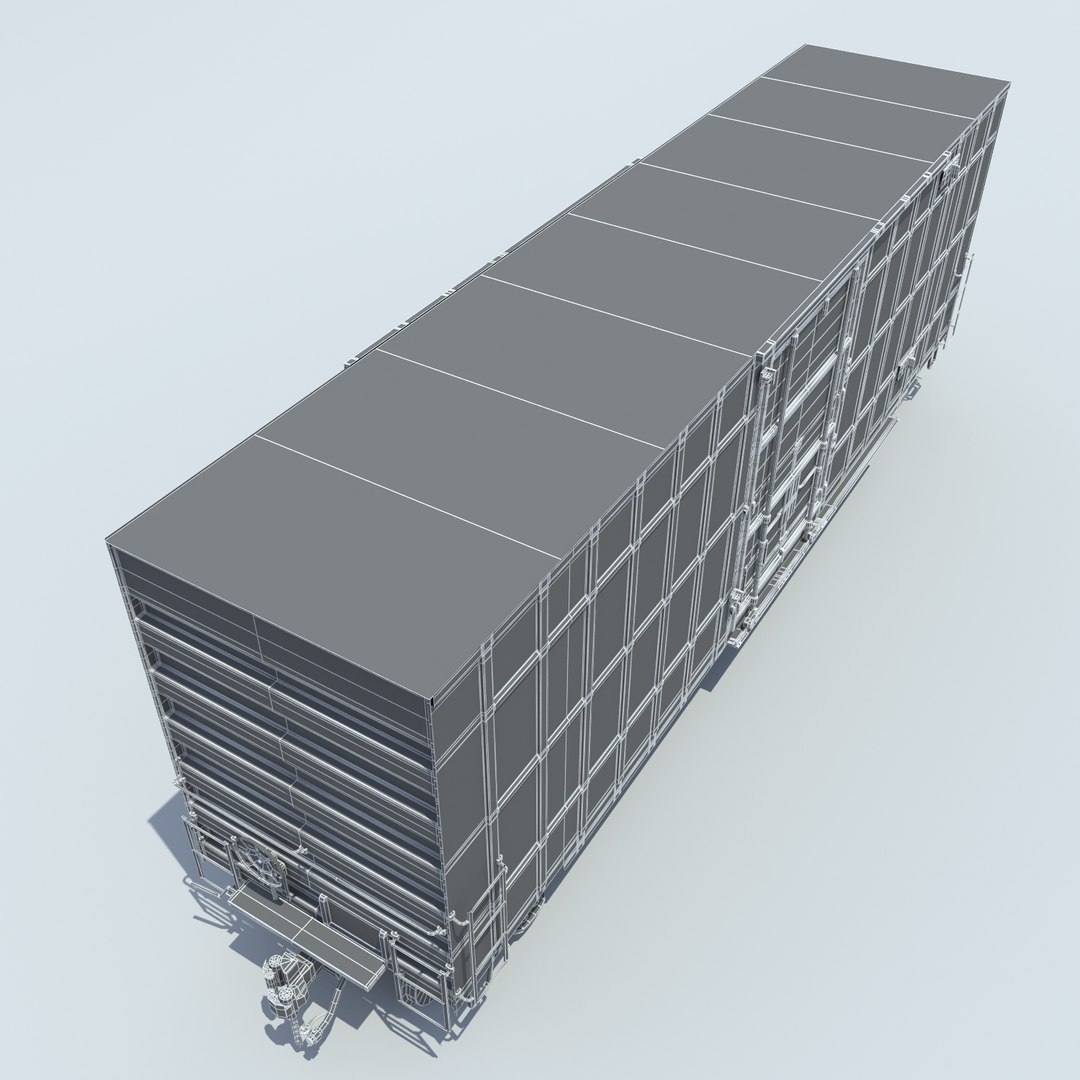 Railway Cargo Car Train 3d Model