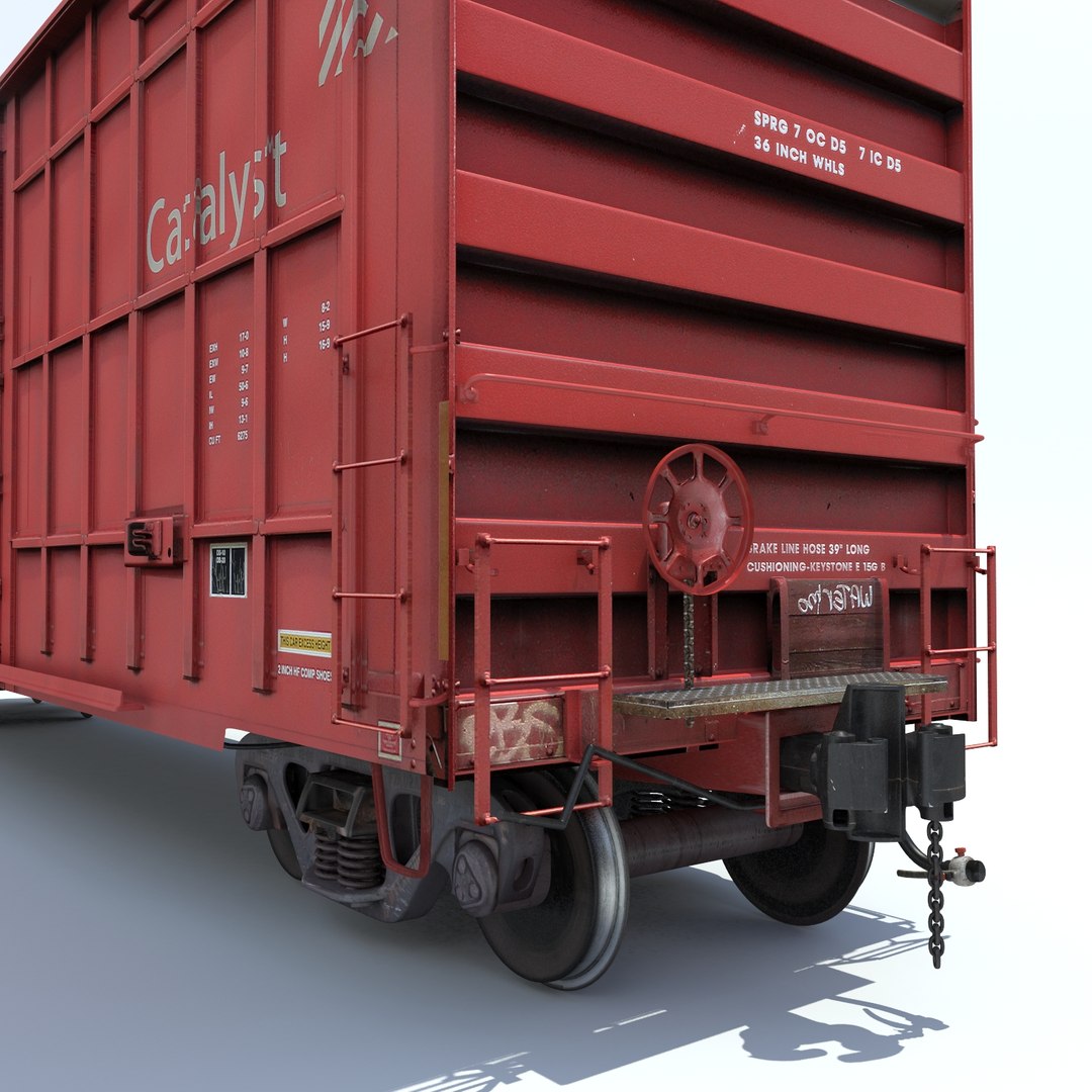 Railway Cargo Car Train 3d Model