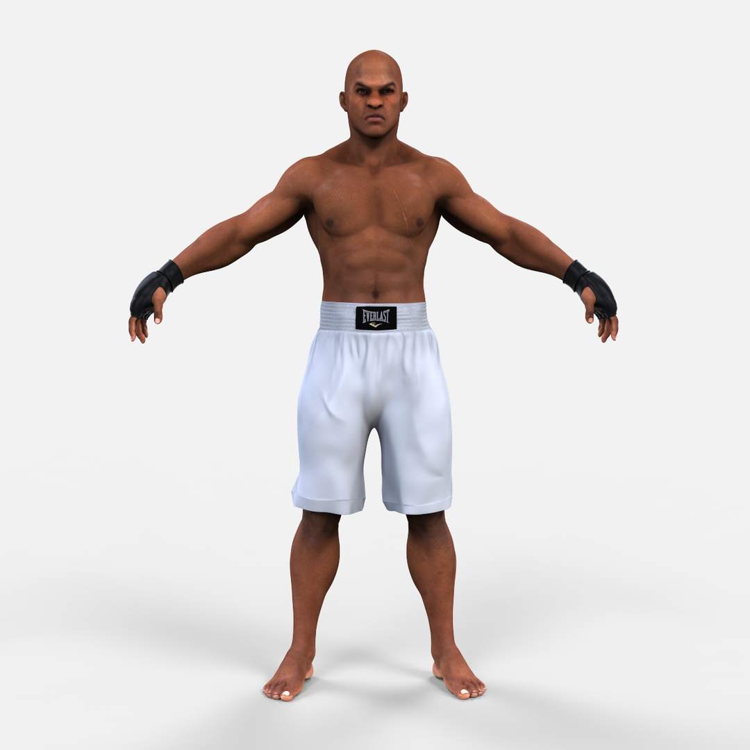 3d model angry boxer fighter
