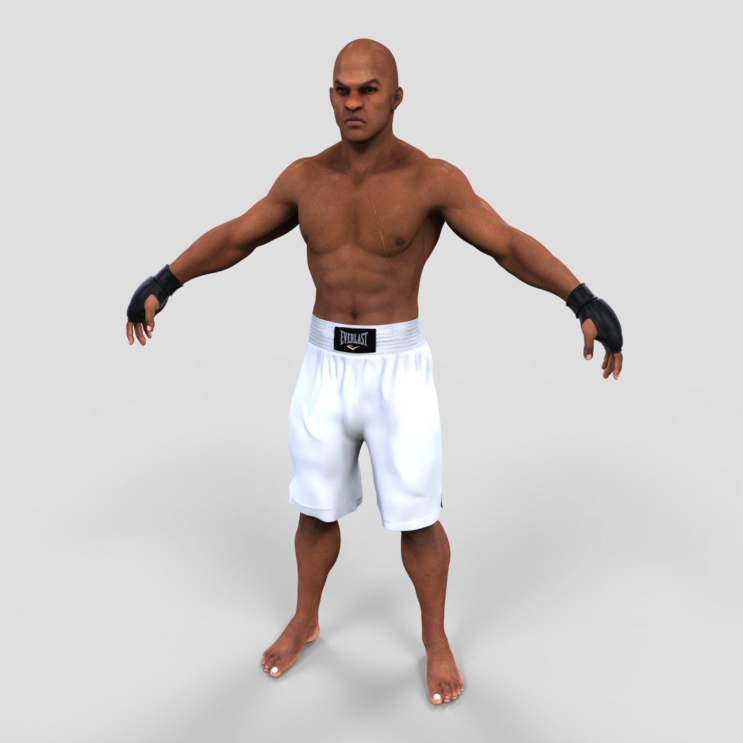 3d model angry boxer fighter