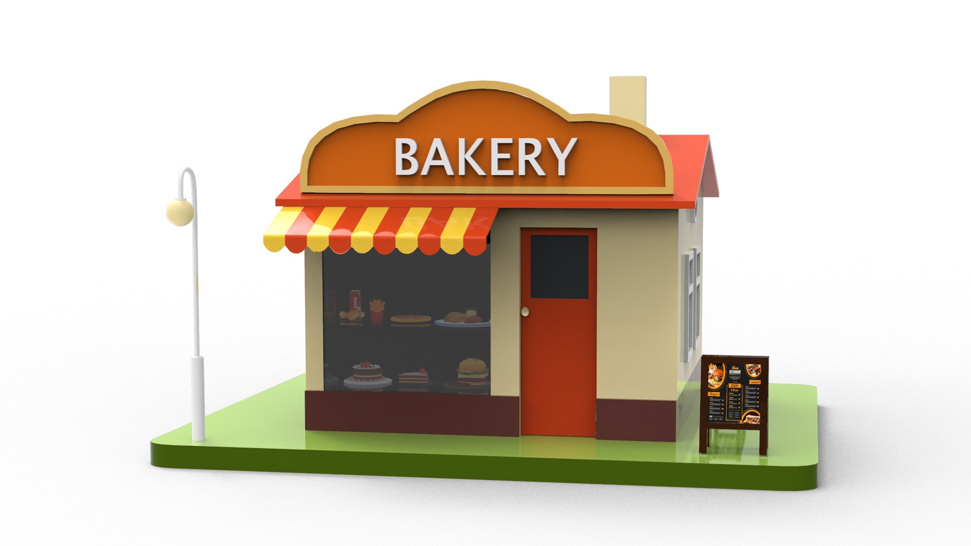 3D Cartoon Bakery Shop Model - TurboSquid 2037472