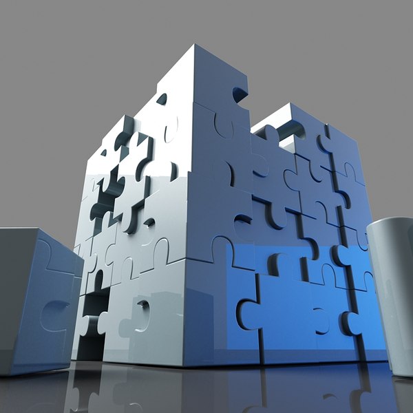 3d model jigsaw puzzle building blocks