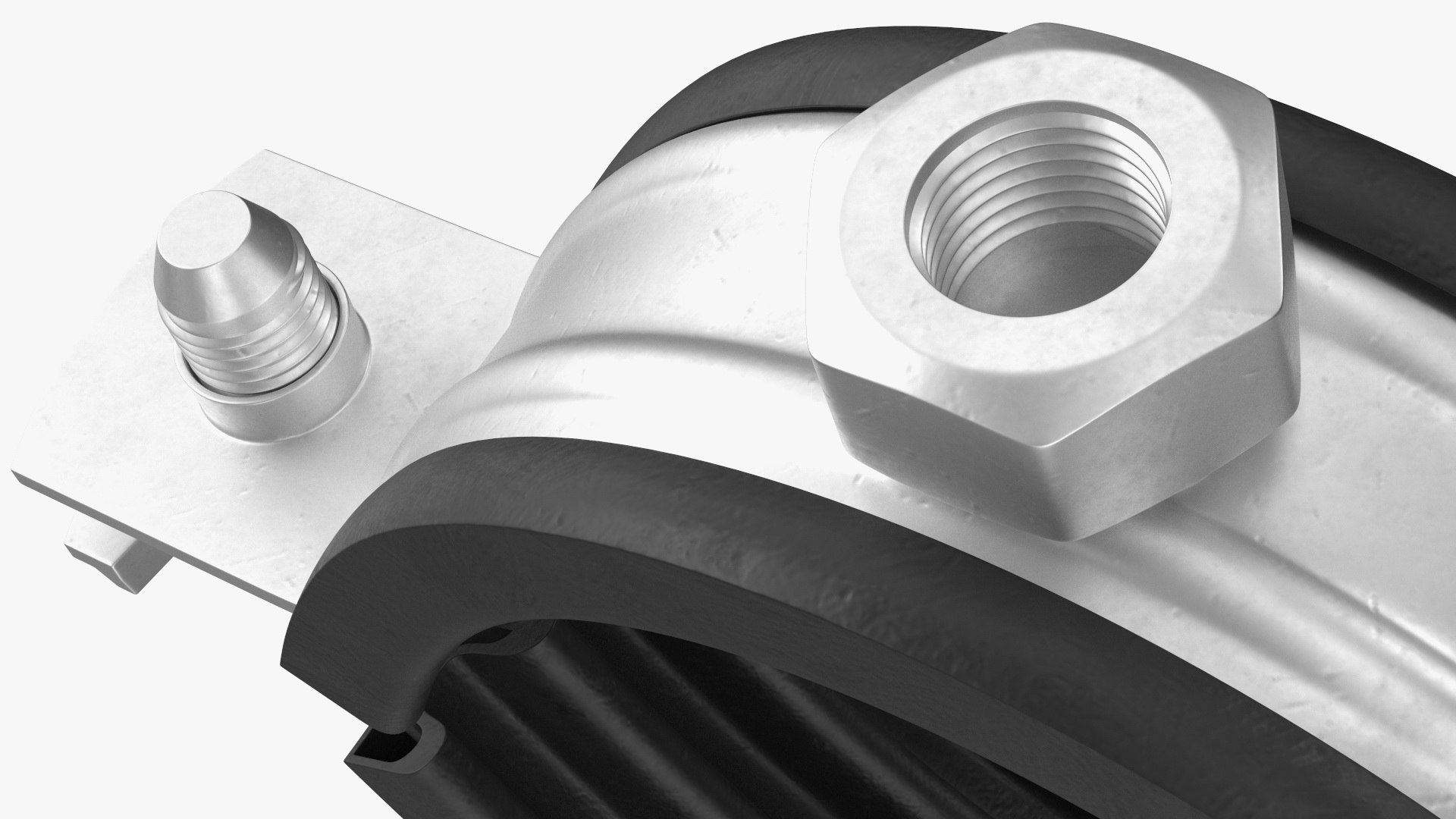 3D Stainless Steel Pipe Clamp With Insert Model - TurboSquid 1786433