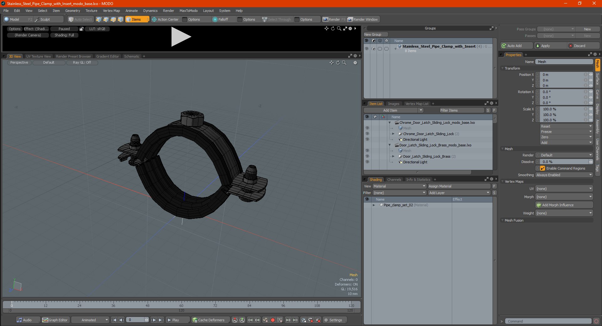 3D Stainless Steel Pipe Clamp With Insert Model - TurboSquid 1786433