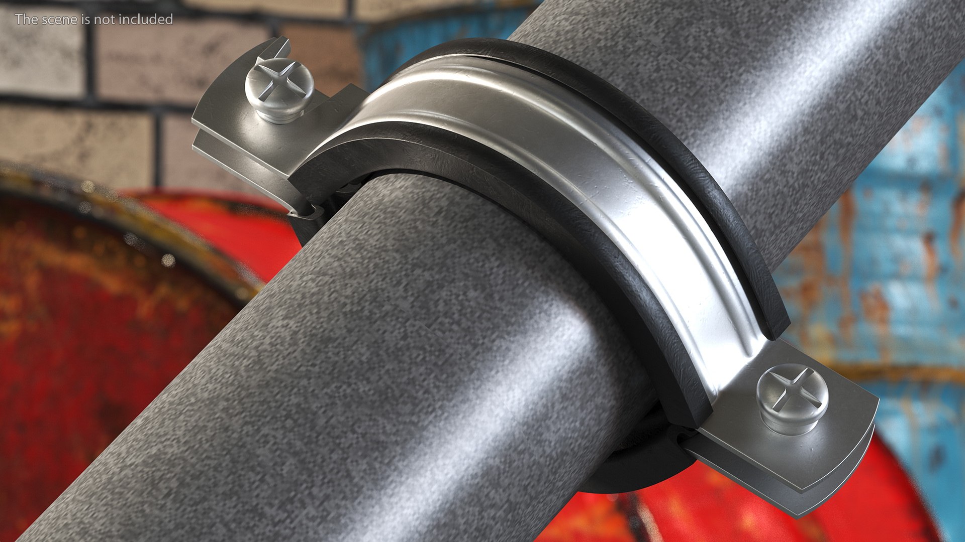 3D Stainless Steel Pipe Clamp With Insert Model - TurboSquid 1786433