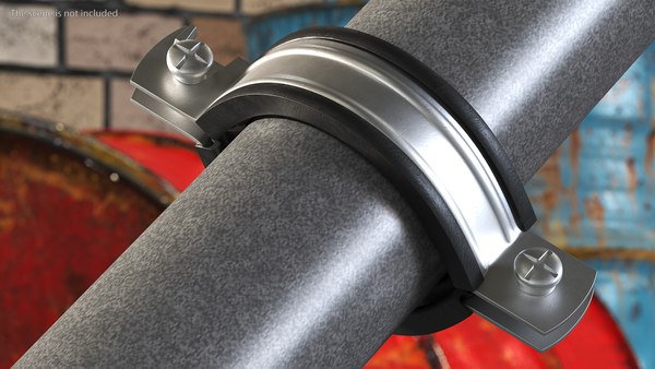 modelo 3d Abrazadera de tubo de acero inoxidable con inserto ...