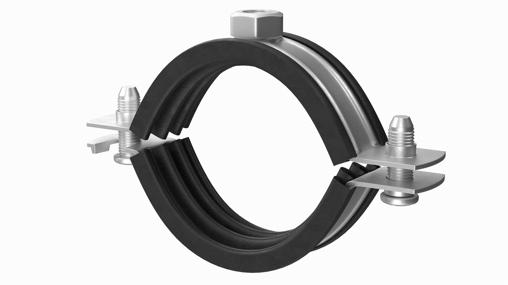 3D Stainless Steel Pipe Clamp With Insert Model - TurboSquid 1786433