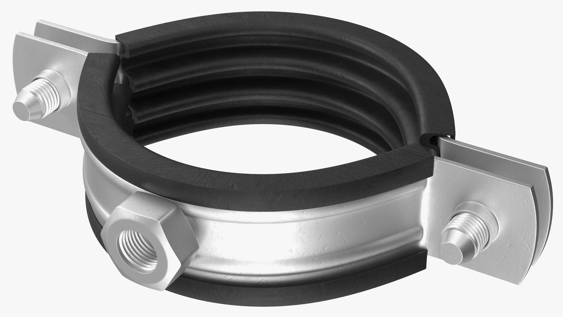 3D Stainless Steel Pipe Clamp With Insert Model - TurboSquid 1786433