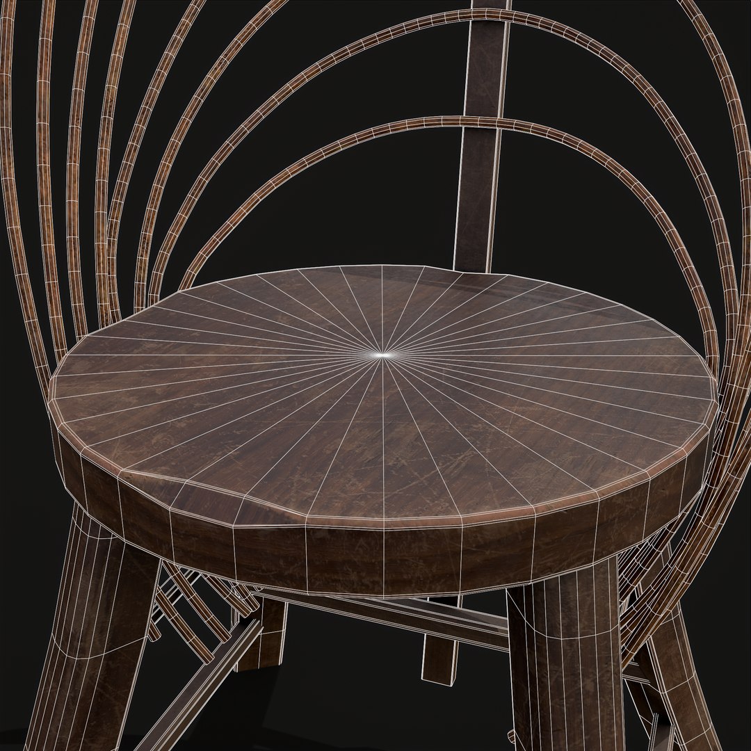 Rustic High Back Bent Stick Chair 3D model - TurboSquid 1937649