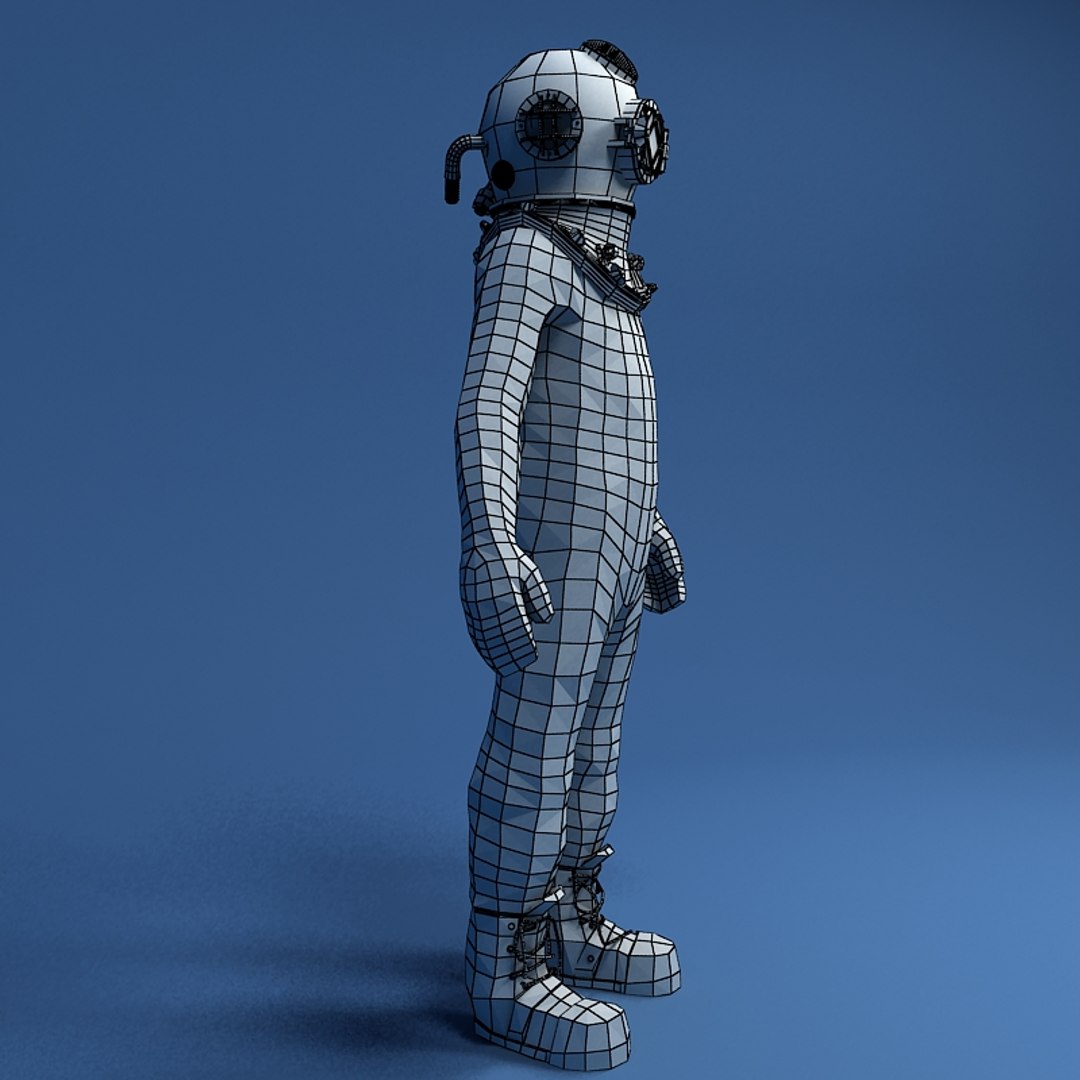 Diver Old Style 3d Model