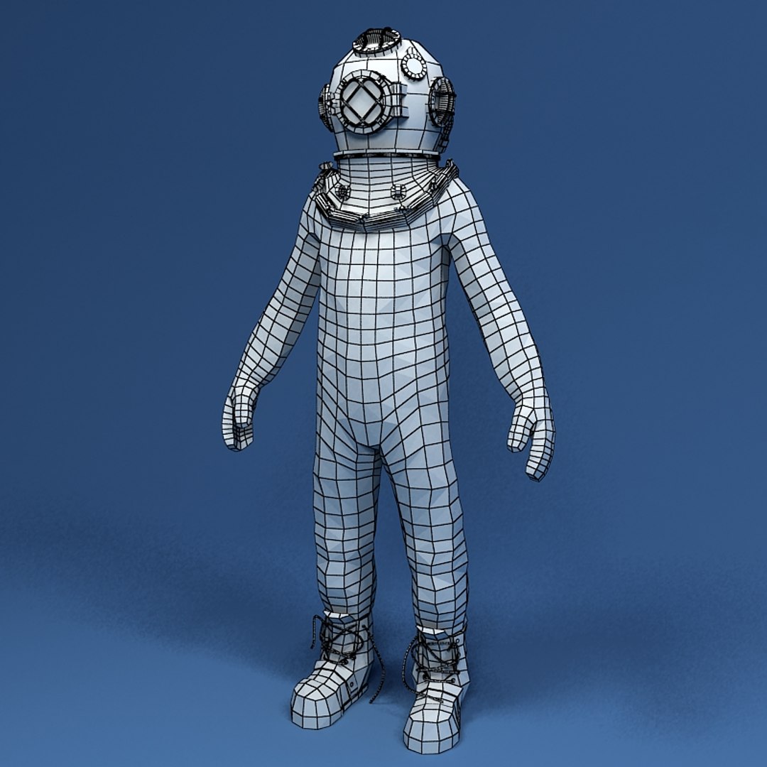 Diver Old Style 3d Model