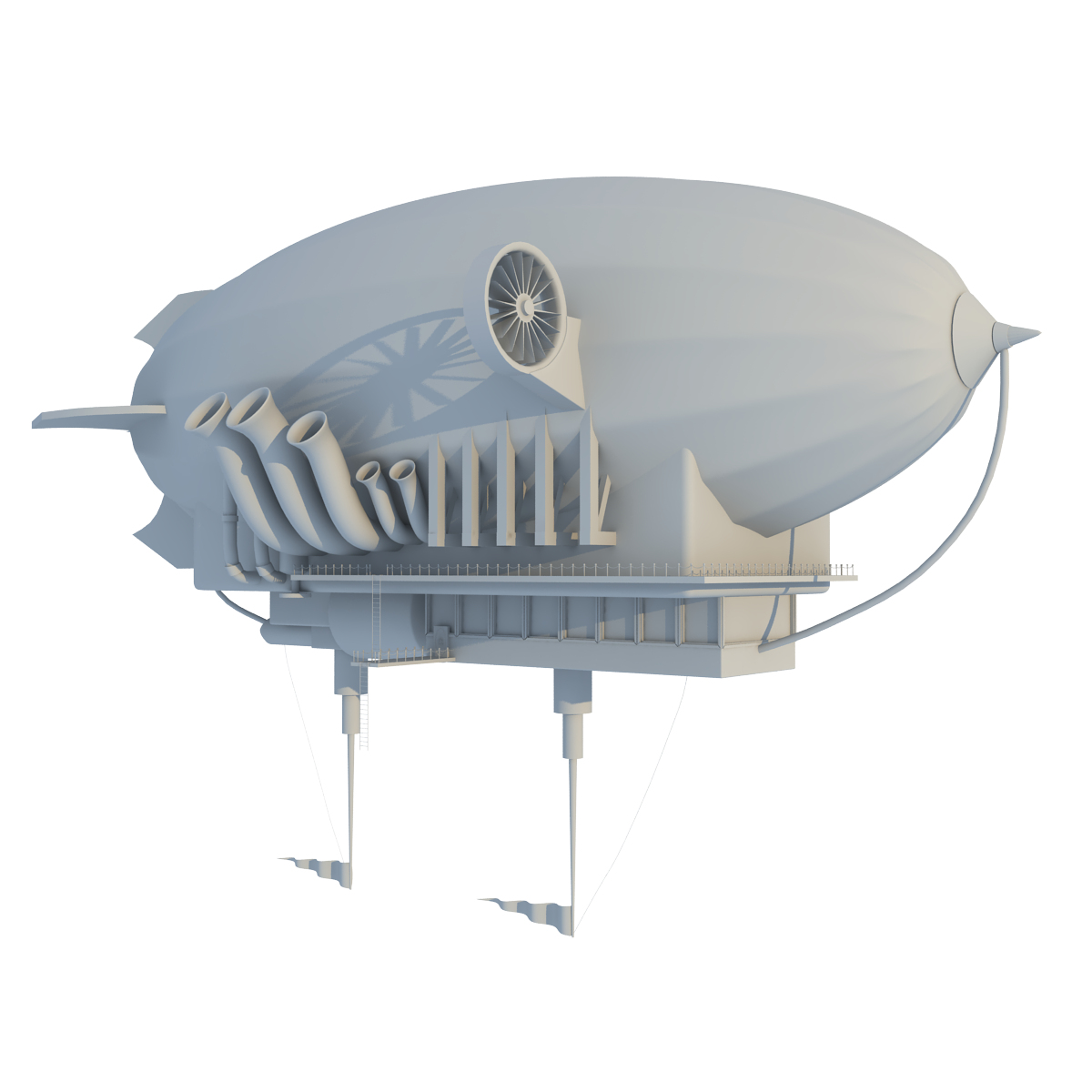 3d model steampunk zeppelin
