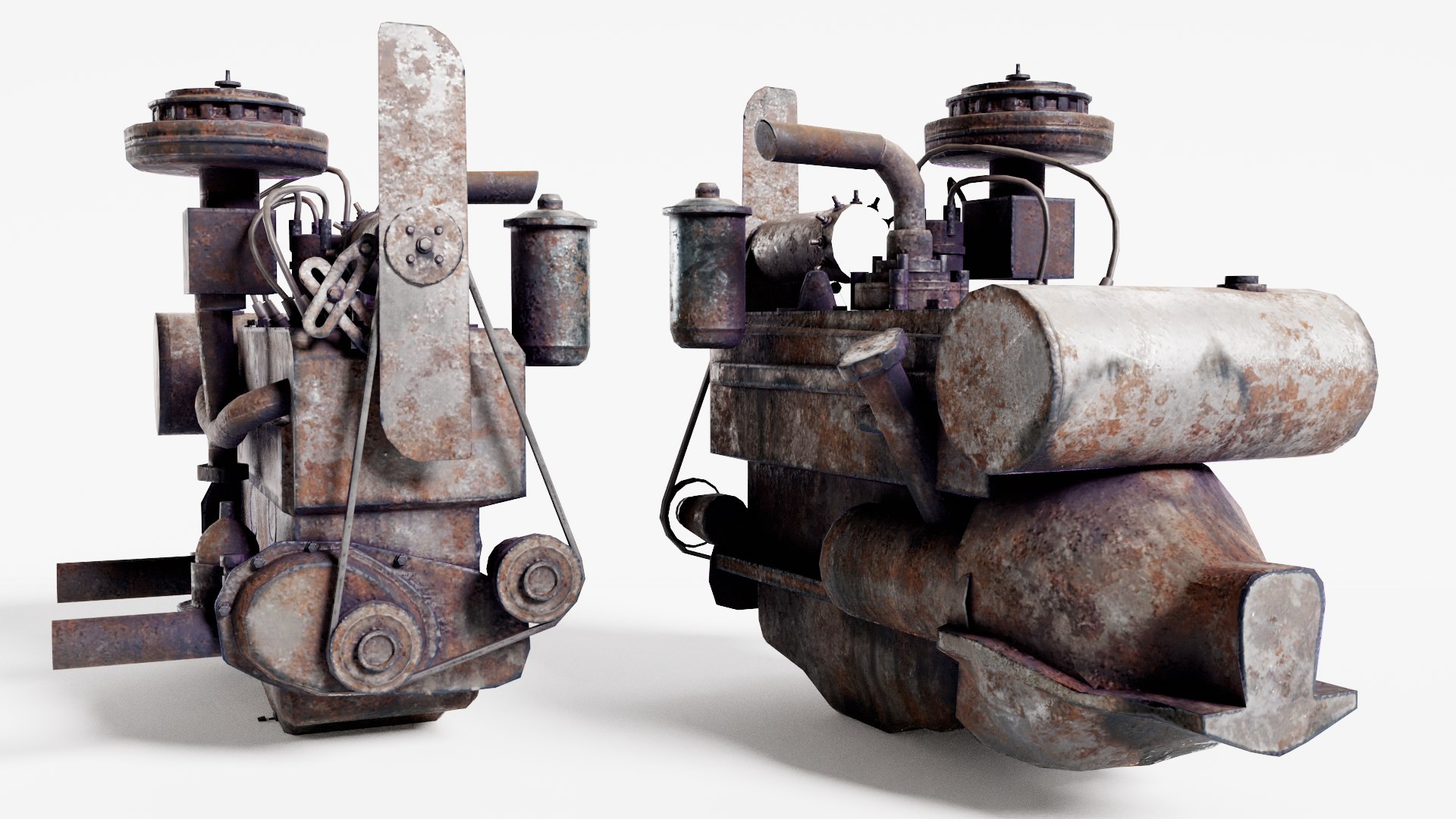 3D Vintage Car Inline Engine Vehicle Part Da1 Model - TurboSquid 1964168