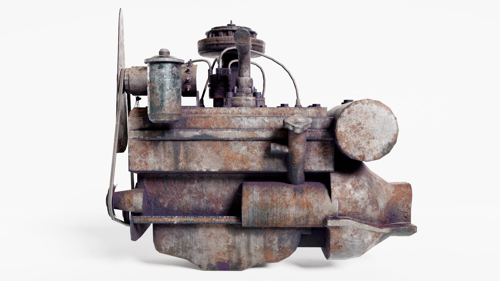 3D Vintage Car Inline Engine Vehicle Part Da1 Model - TurboSquid 1964168