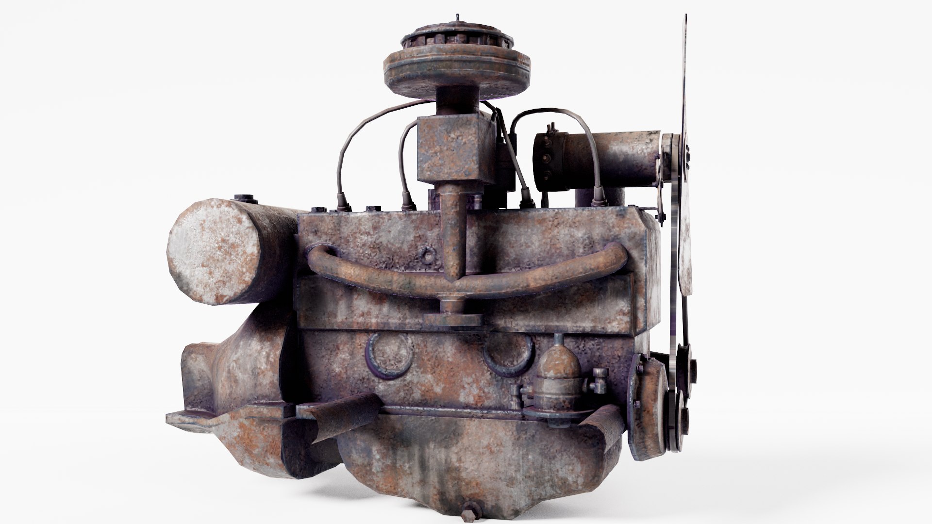 3D Vintage Car Inline Engine Vehicle Part Da1 Model - TurboSquid 1964168