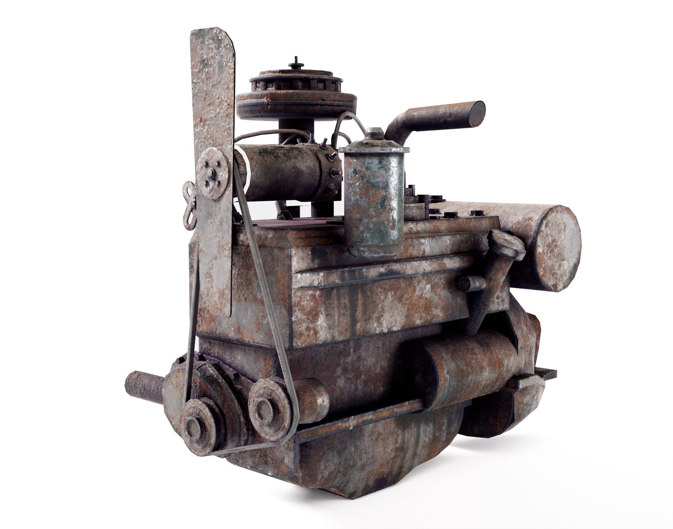 3D Vintage Car Inline Engine Vehicle Part Da1 Model - TurboSquid 1964168