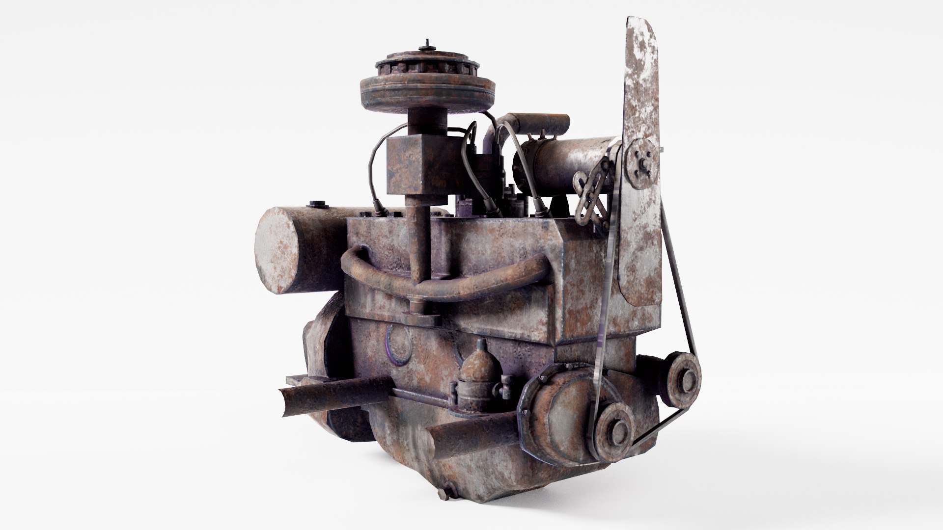 3D Vintage Car Inline Engine Vehicle Part Da1 Model - TurboSquid 1964168