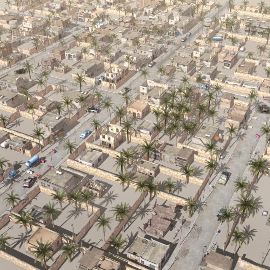 3d model arab town street multi