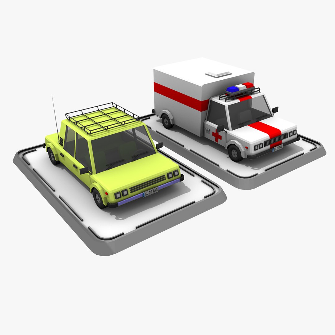2 Cartoon Low Poly Cars - Set 02 Model - TurboSquid 1840026