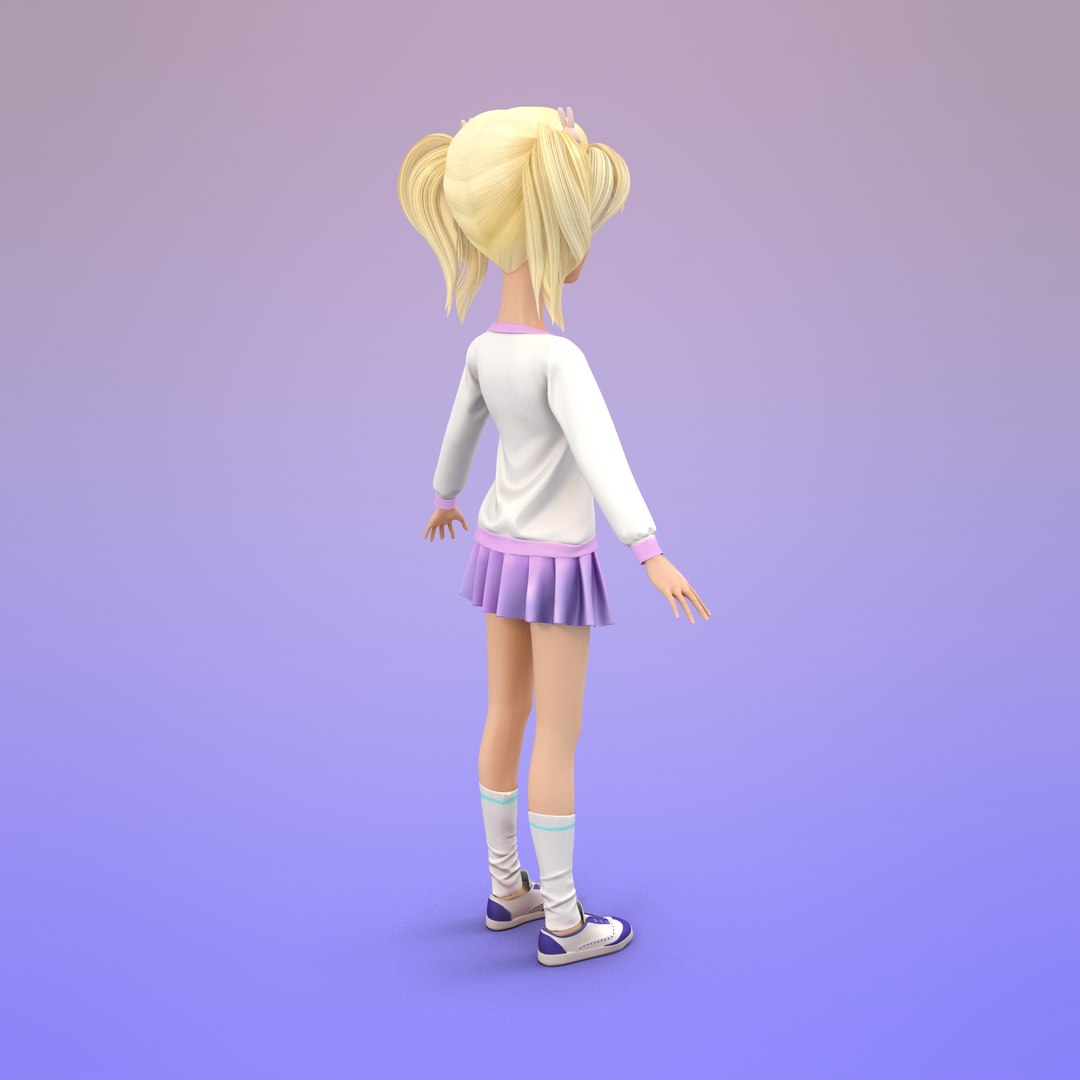 3d Model Cute Cartoon Girl