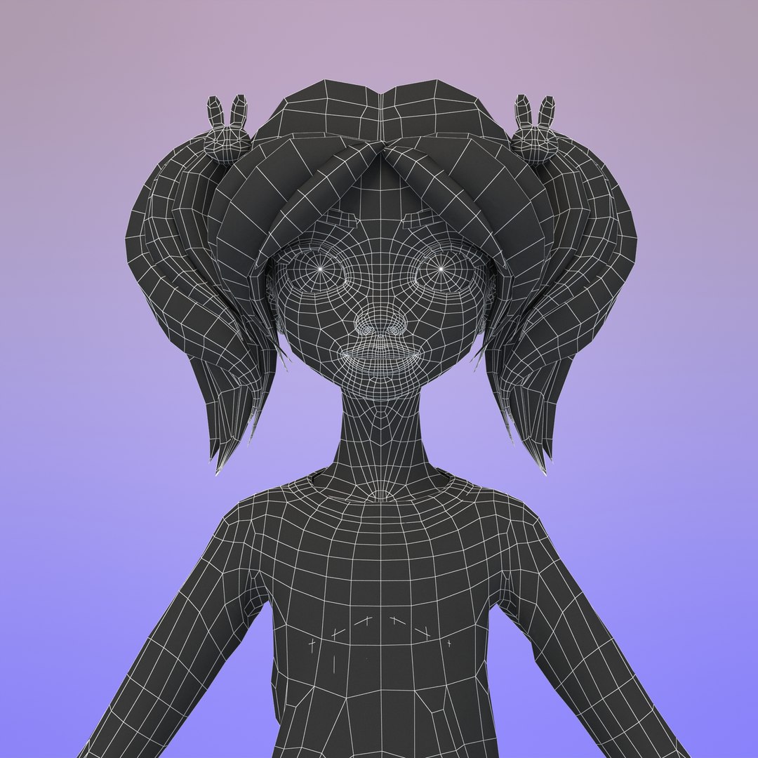 3d Model Cute Cartoon Girl