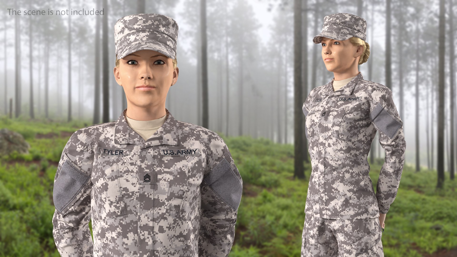 Female Soldier Military Acu 3D Model - TurboSquid 1687881