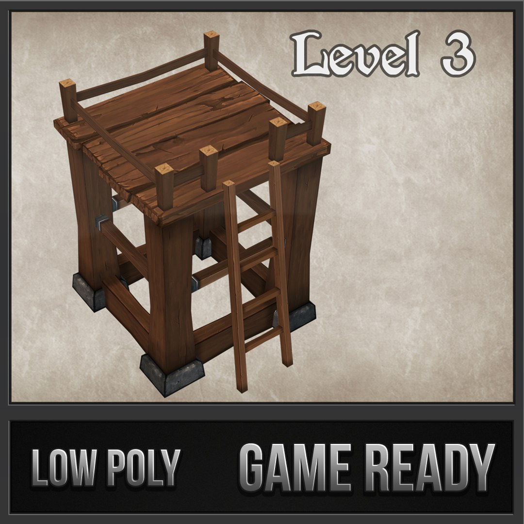 3d Model Of Wood Tower Lvl 3