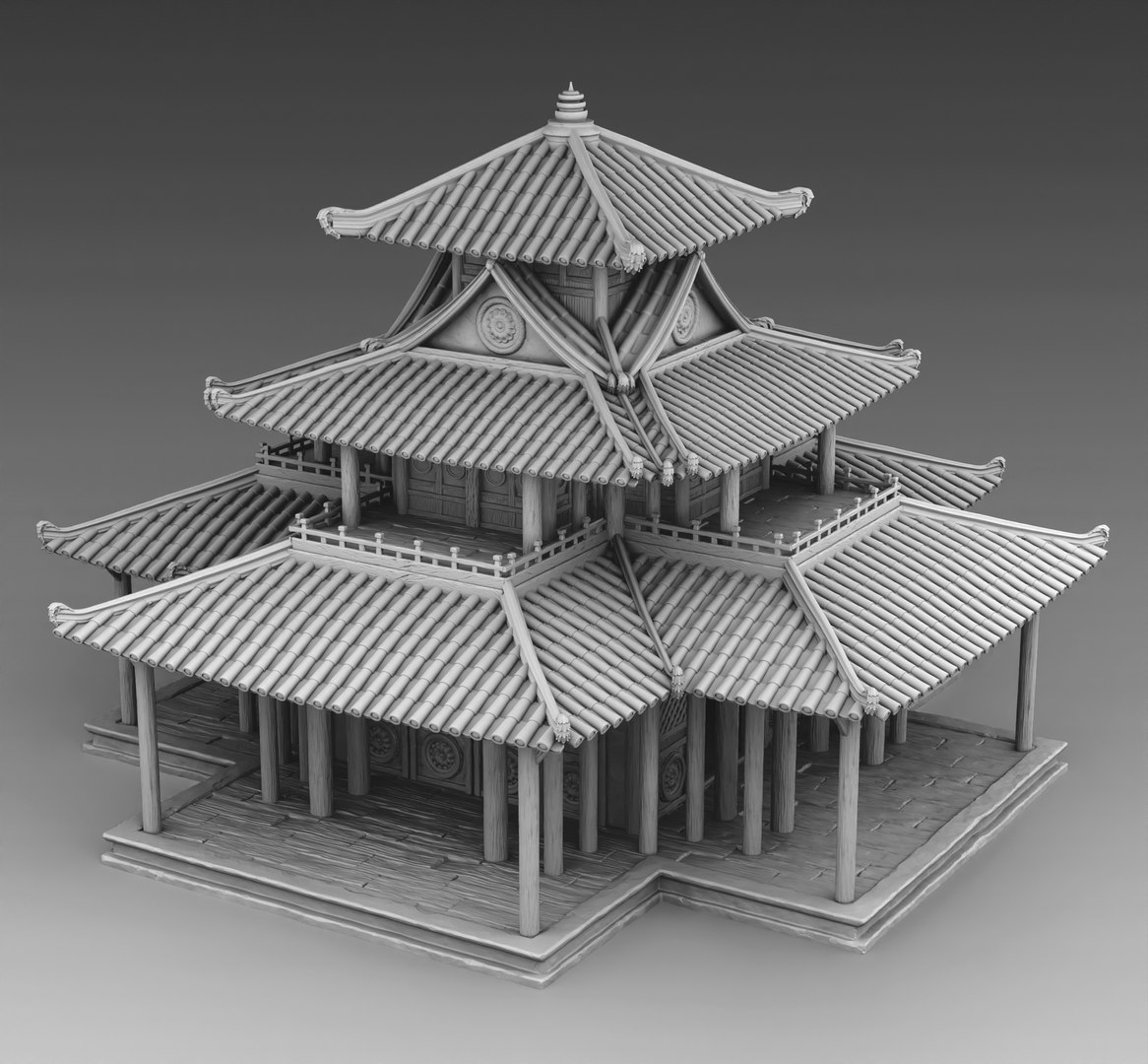 Chinese Temple 3D Model - TurboSquid 1948069