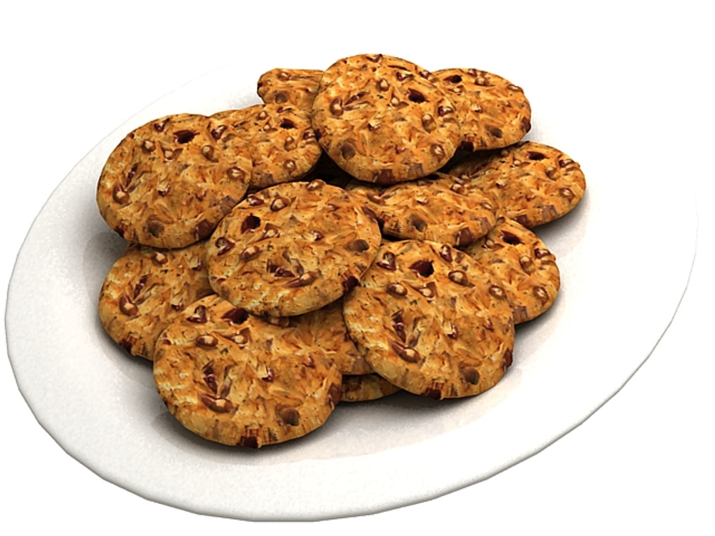 3d Model Cookies Plate Chocolate