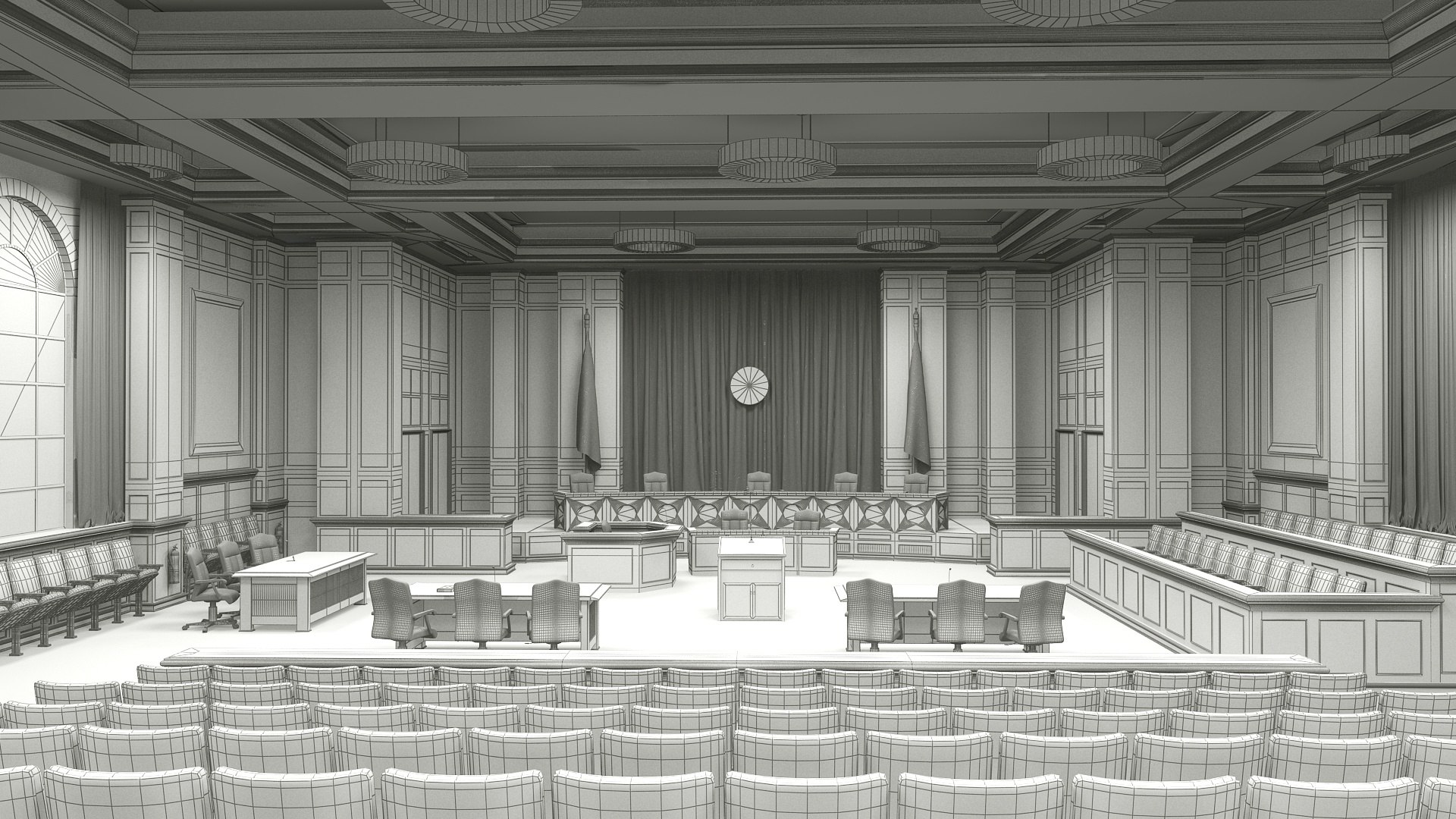 3D Courtroom Court Room - TurboSquid 1374598