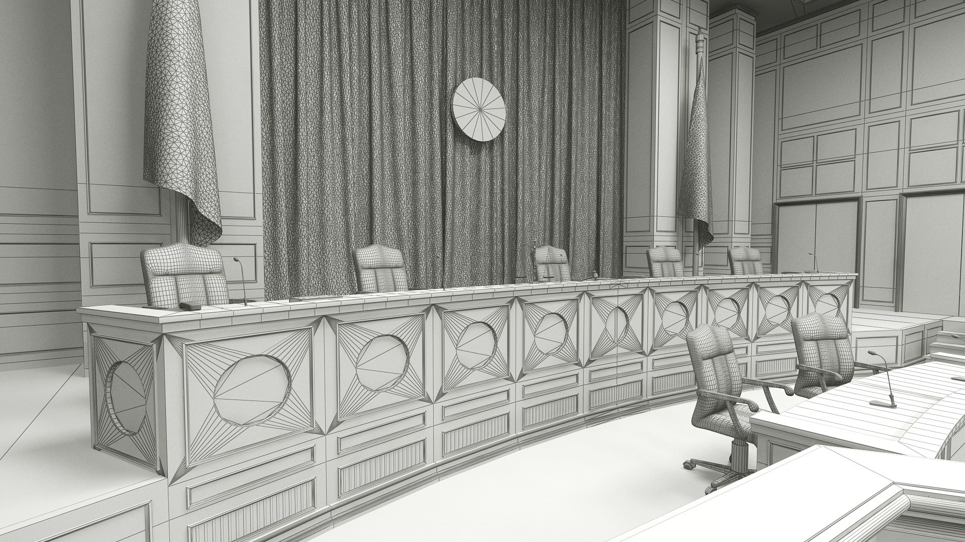 3D Courtroom Court Room - TurboSquid 1374598