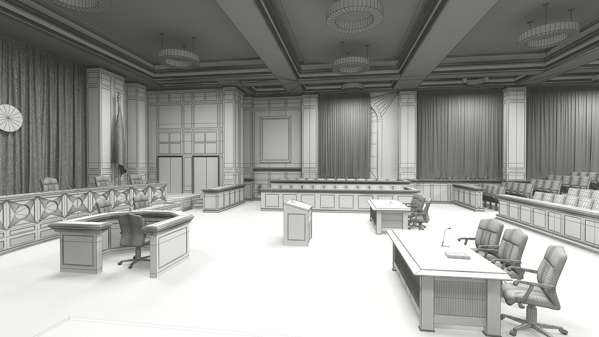 3D Courtroom Court Room - TurboSquid 1374598