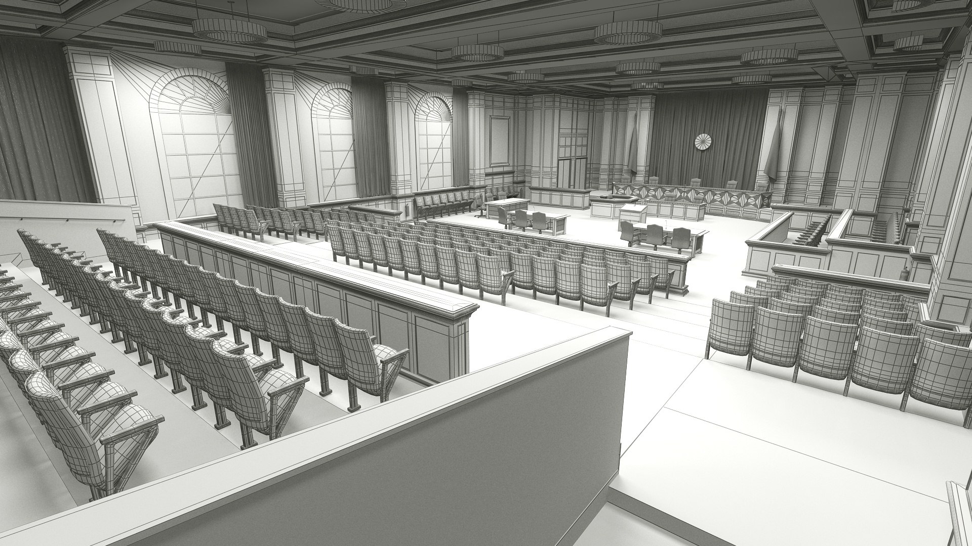 3D courtroom court room - TurboSquid 1374598