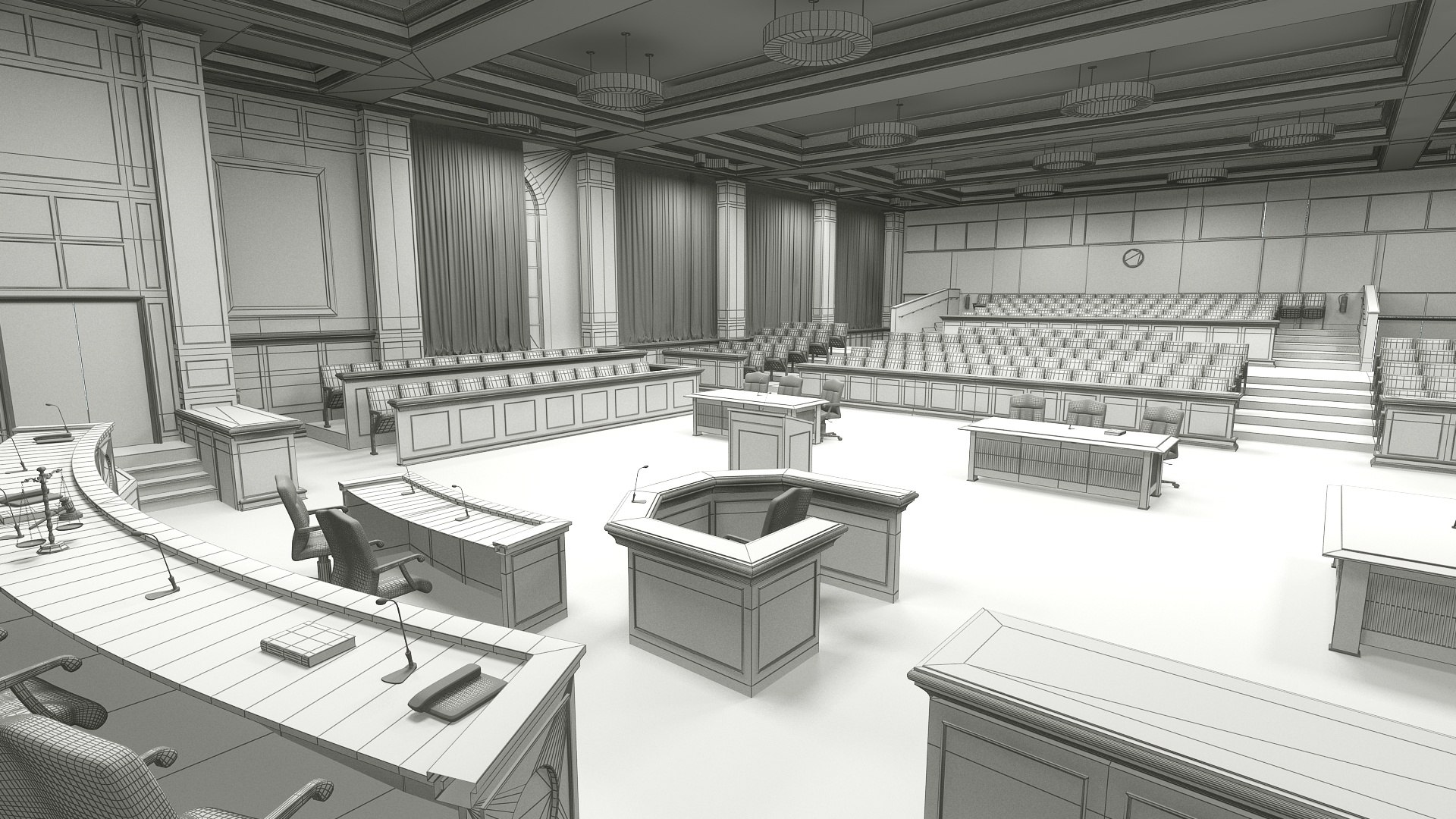 3D courtroom court room - TurboSquid 1374598