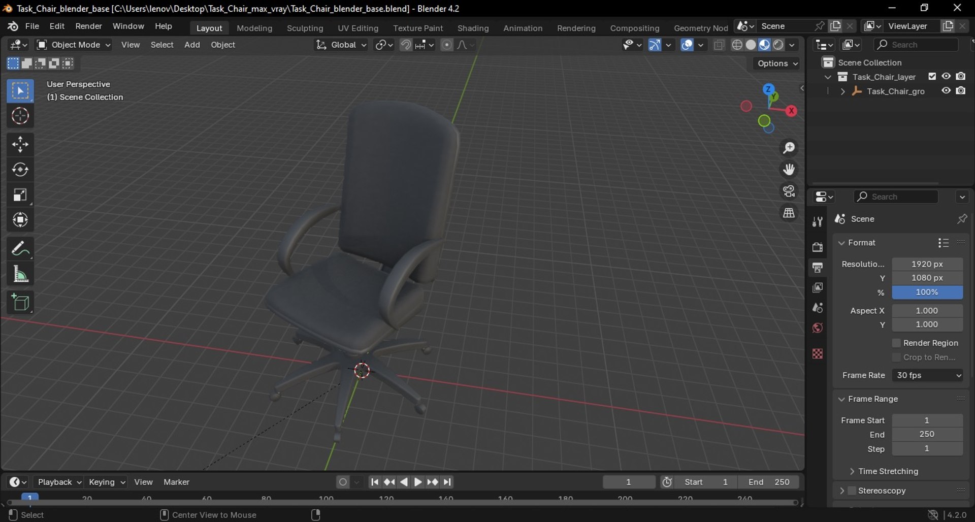 3D Task Chair - TurboSquid 2368983