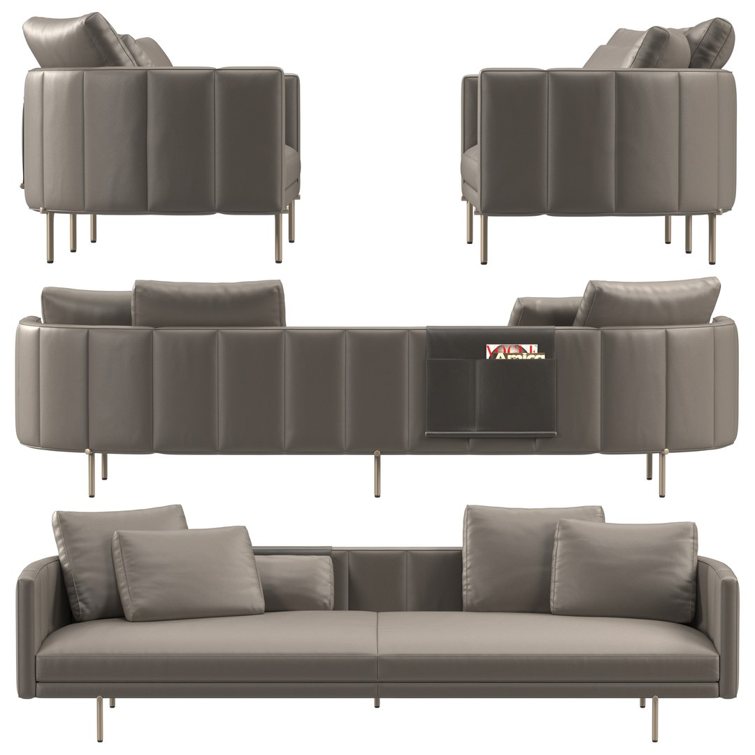 Minotti Torri 3 Seat Sofa 3D Model - TurboSquid 1815997