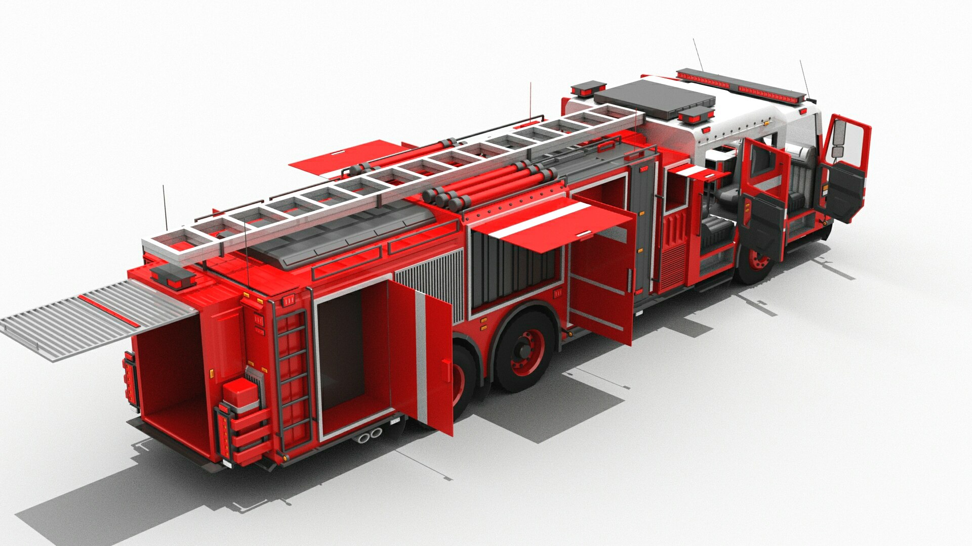 3D Rescue Fire Engine Truck 6x6 Unit Model - TurboSquid 1721442