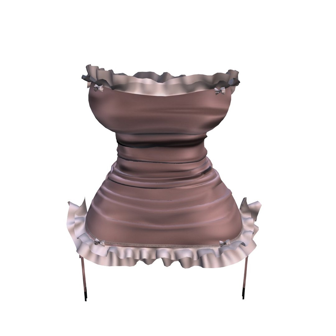 3D Model Ruffle Dress 3D Model - TurboSquid 2304604