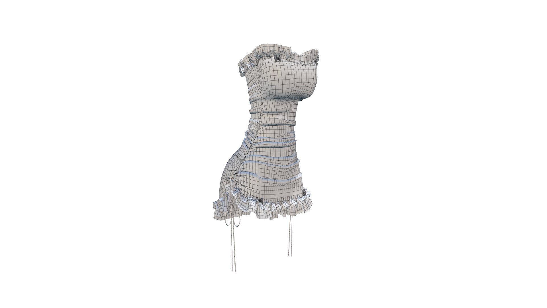 3D Model Ruffle Dress 3D Model - TurboSquid 2304604