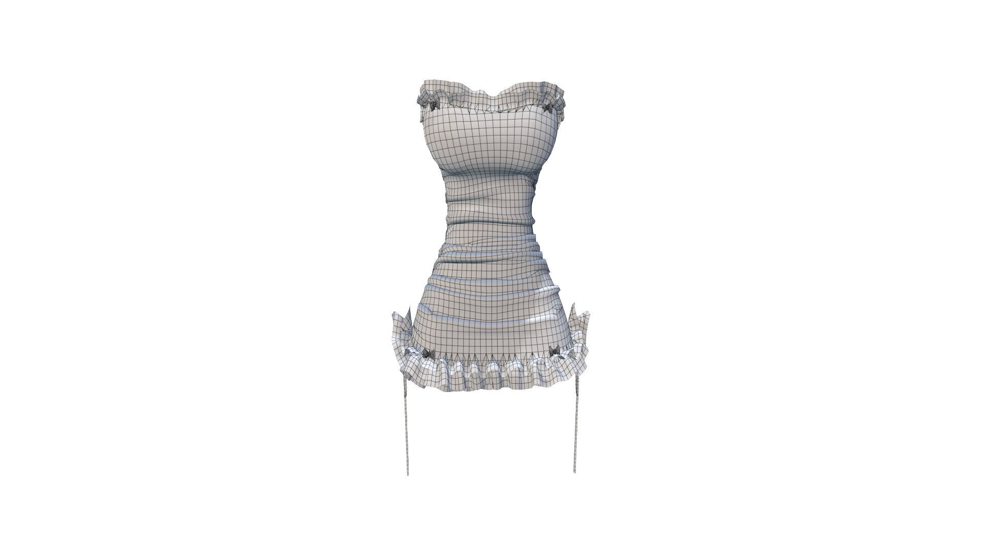 3D Model Ruffle Dress 3D Model - TurboSquid 2304604