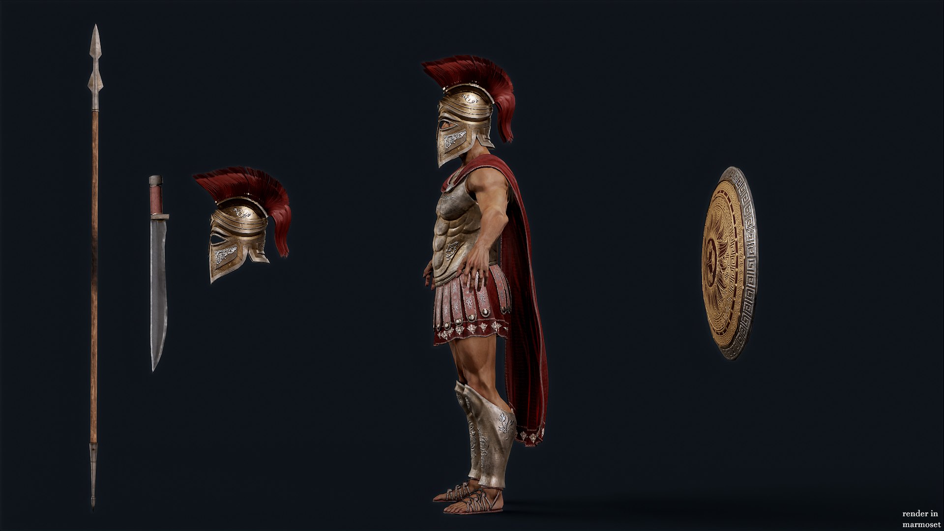Spartan Heavy Hoplite D 3D Model - TurboSquid 2412876